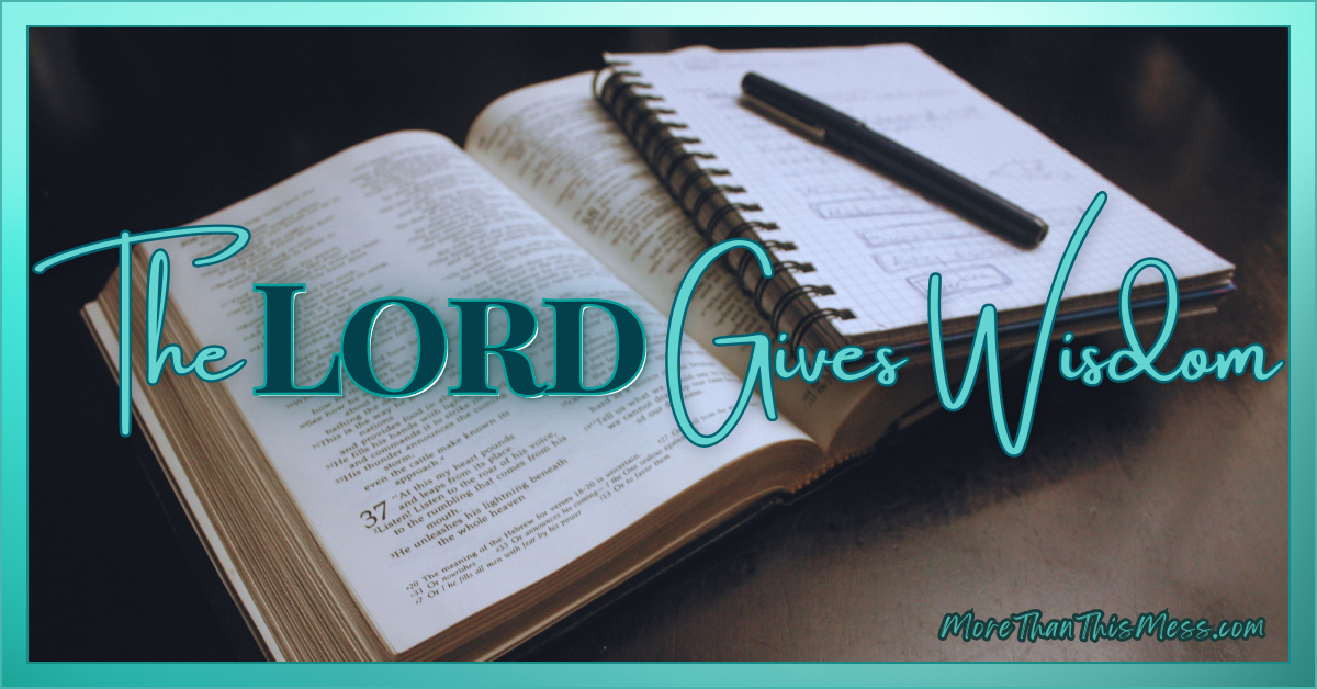 God Gives Wisdom – But How? (Proverbs 2:6) – More Than This Mess