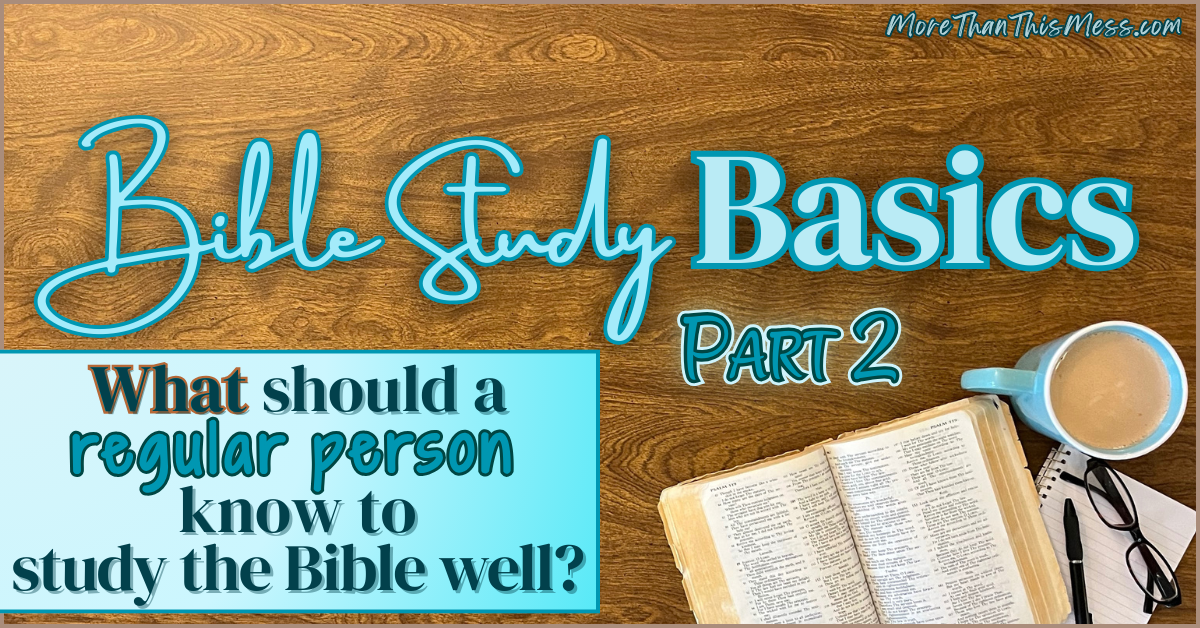 Bible Study Basics Part Two: – More Than This Mess